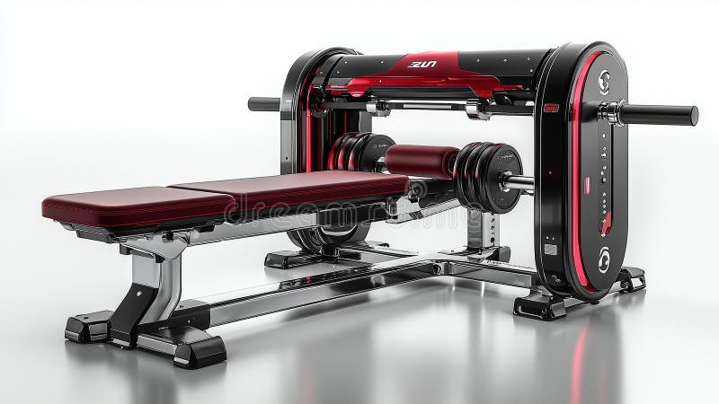 Futuristic Smart Bench Press Machine Stock Illustration - Illustration ...