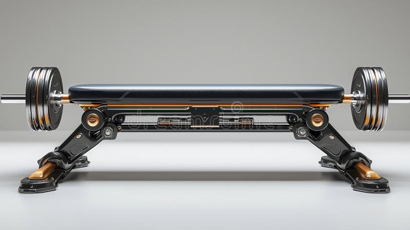 Futuristic Smart Bench Press Machine Stock Illustration - Illustration ...