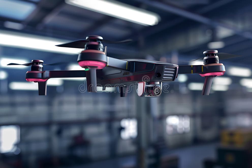 Advanced High-Tech Drone with Integrated Camera System Stock ...