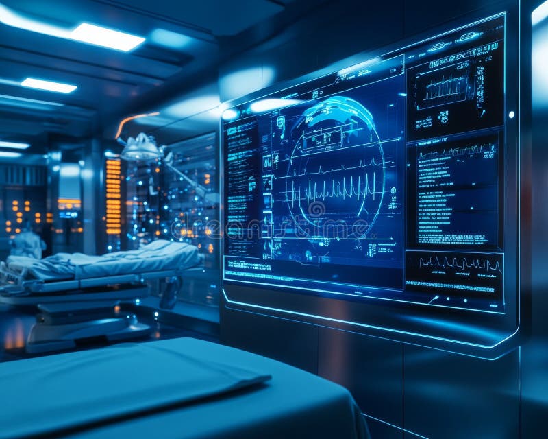 Advanced High-Tech Hospital Operating Room Featuring Holographic ...