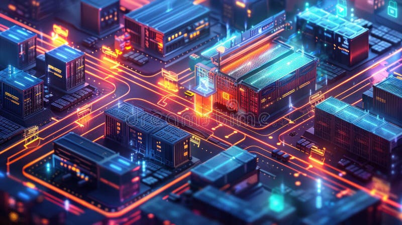 An Advanced High-tech Industrial Zone Concept with Illuminated ...