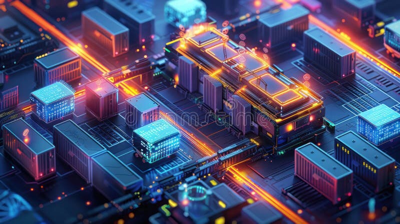 An Advanced High-tech Industrial Zone Concept with Illuminated ...