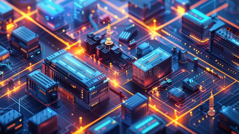 An Advanced High-tech Industrial Zone Concept with Illuminated ...