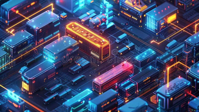 An Advanced High-tech Industrial Zone Concept with Illuminated ...