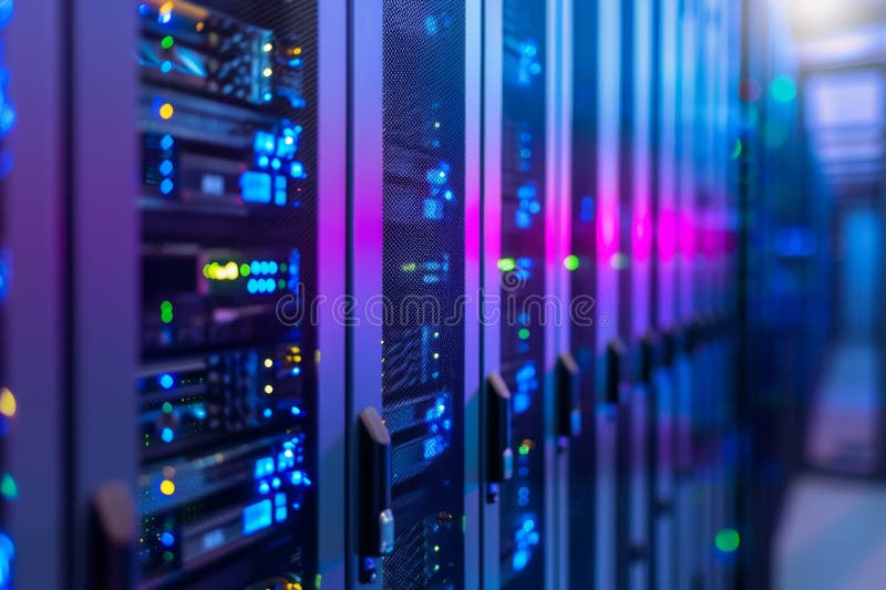 Advanced HighTech Data Center Featuring Innovative Server Racks and ...