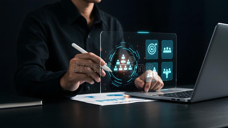 Advanced Holographic Chart Office in the Office Stock Illustration ...