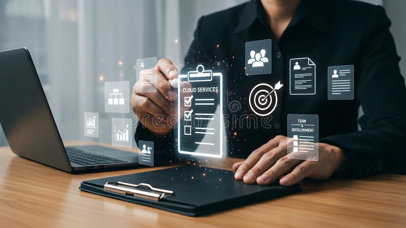 Advanced Holographic Chart Office in the Office Stock Illustration ...