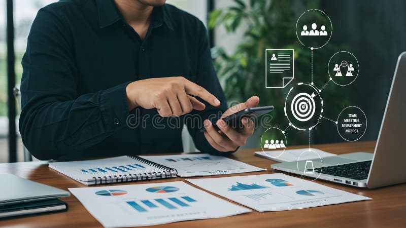 Advanced Holographic Chart Office in the Office Stock Illustration ...