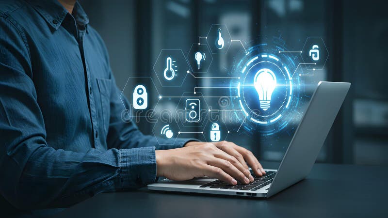 Advanced Holographic Chart Office in the Office Stock Illustration ...