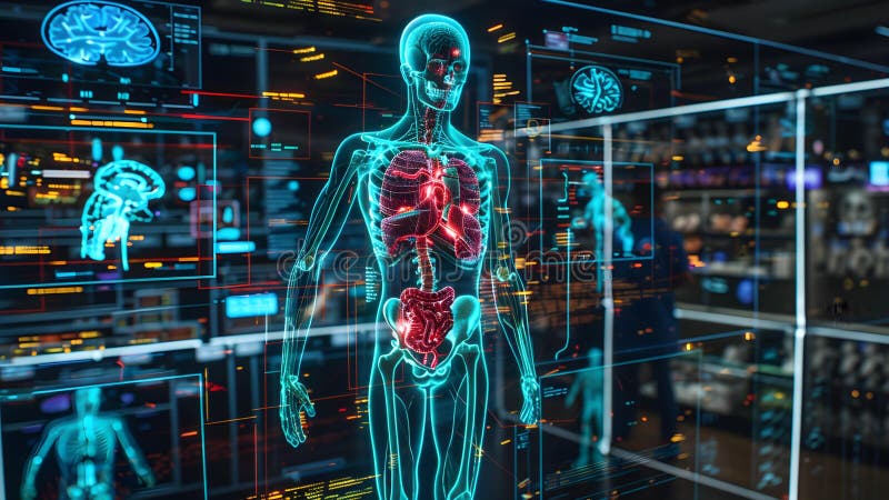An Advanced Holographic Display of Human Anatomy Highlighting Various ...
