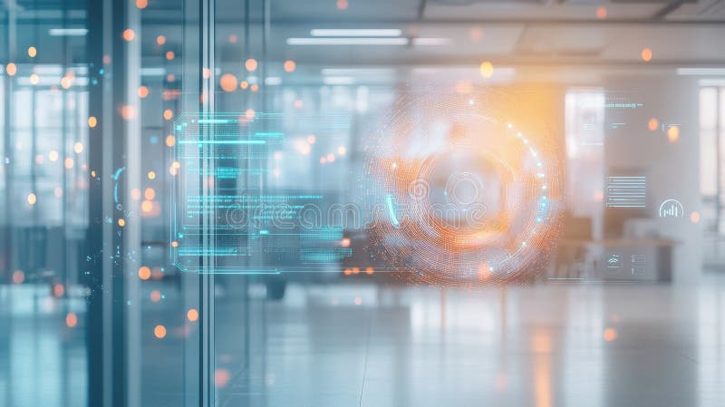 Advanced Holographic Security System Interface Displaying Alarm ...