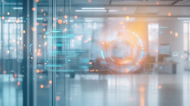 Advanced Holographic Security System Interface Displaying Alarm ...