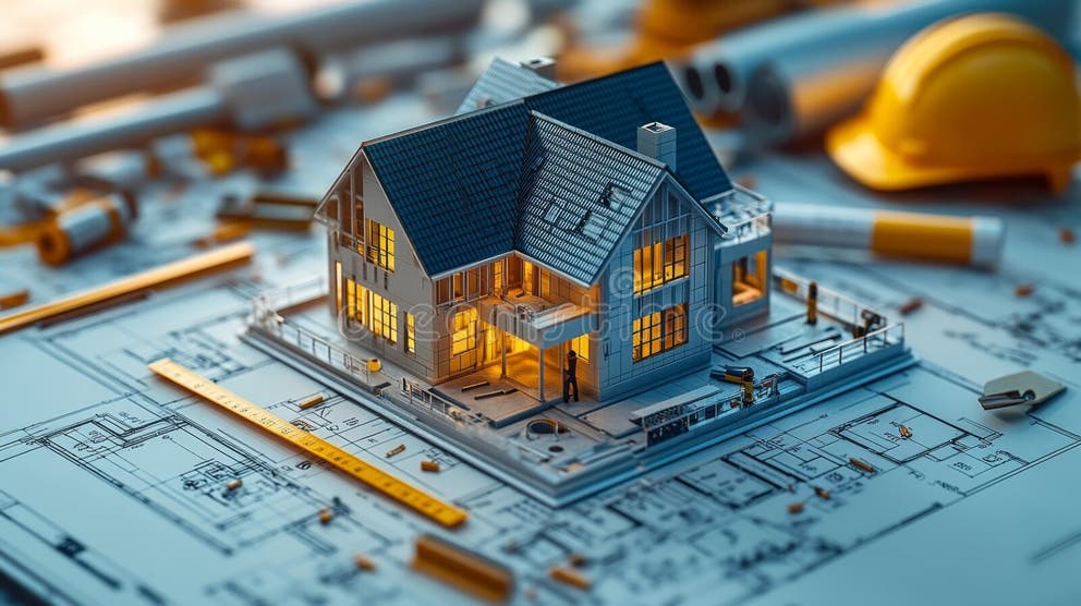 Advanced Home Construction Model Stock Illustration - Illustration of ...