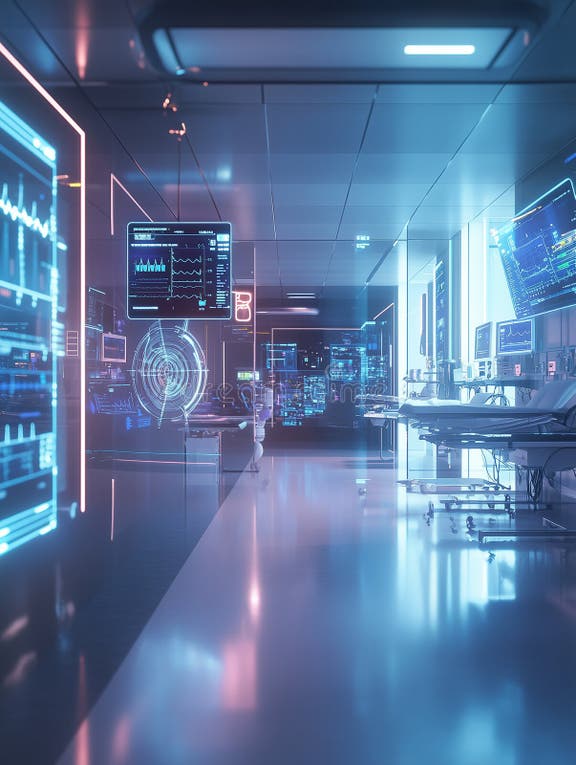 Advanced Hospital Control Room Monitors Patient Data Using High Tech ...