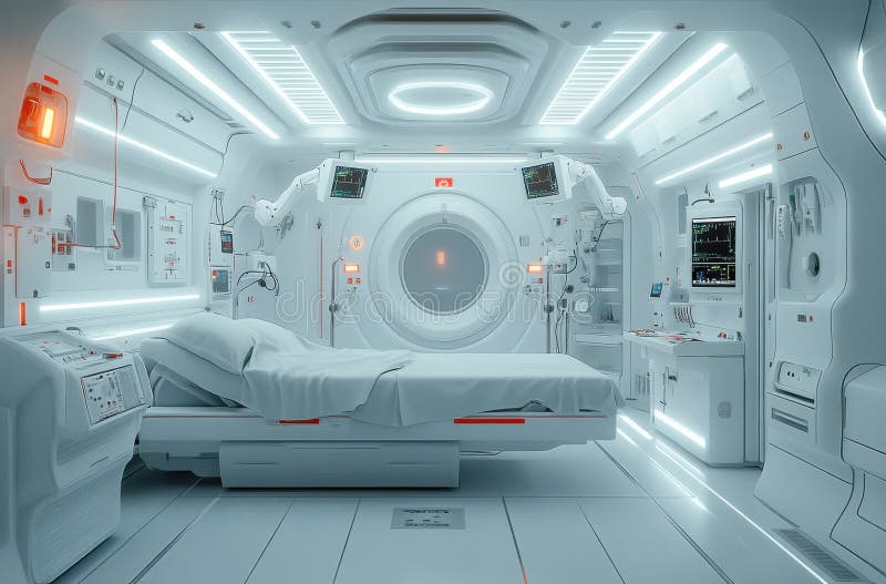 Futuristic Hospital Operating Room Equipped with Robotic Arms and ...
