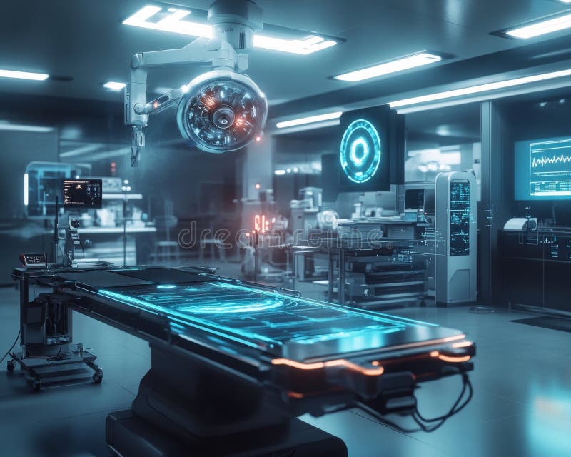 Advanced Hospital Operating Room Featuring Holographic Display of ...