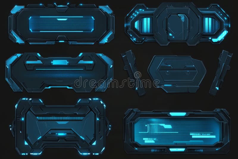 Advanced HUD Element Frame Technology with a Futuristic Interface Stock ...
