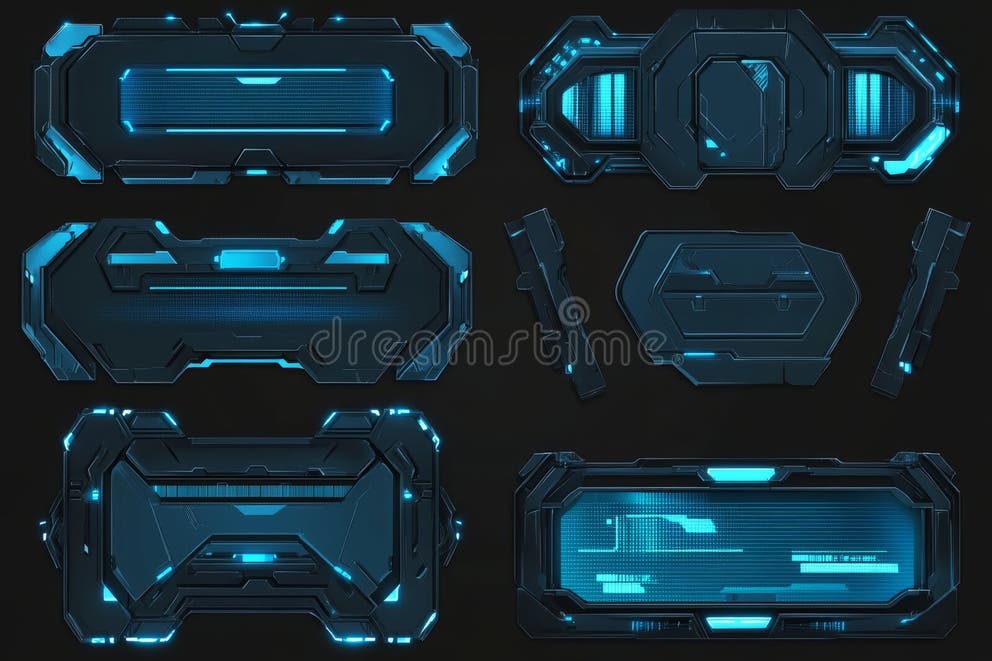 Advanced HUD Element Frame Technology with a Futuristic Interface Stock ...