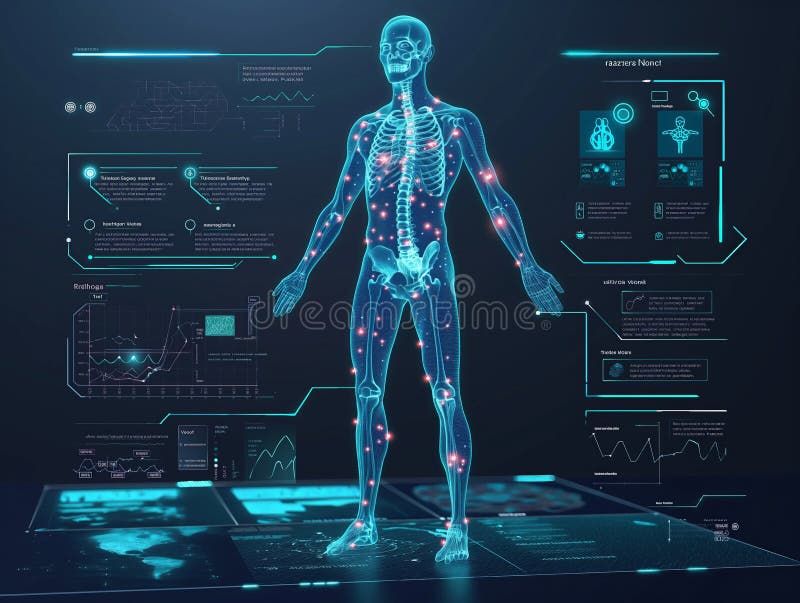 Advanced Human Anatomy Visualization in Digital Interface Stock ...