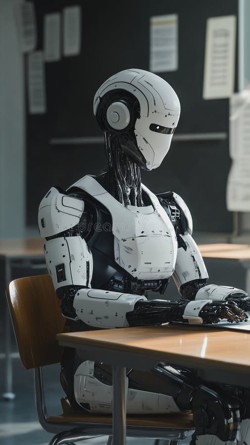 Advanced Humanoid Robot Engaging in Learning, Showcasing the ...