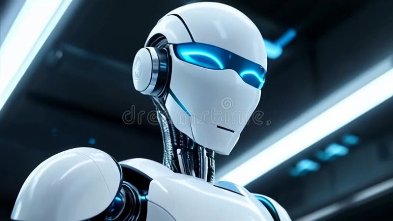 Advanced Humanoid Robot Portrait Futuristic Technology Artificial ...