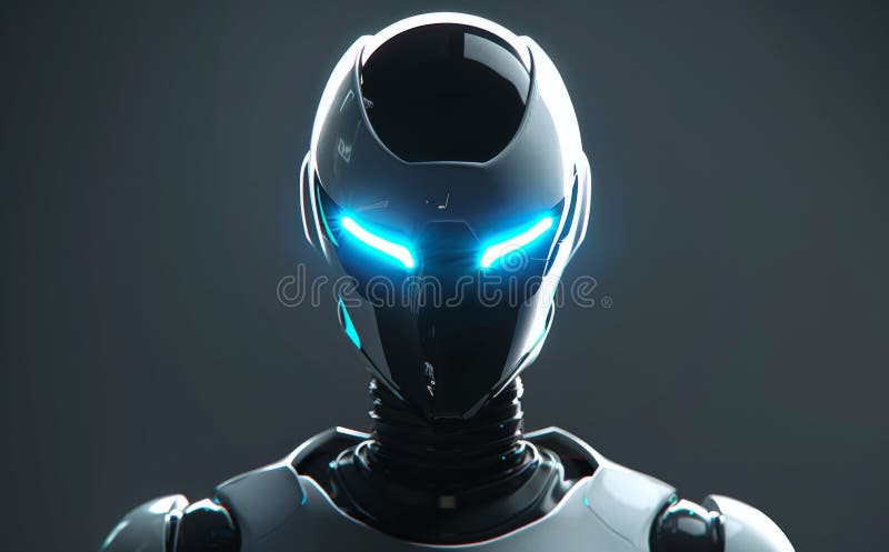 An Advanced Humanoid Robot with a Sleek, Metallic Design and Glowing ...