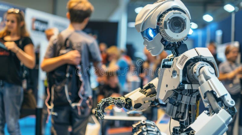 Advanced Humanoid Robot at a Technology Expo Stock Photo - Image of ...