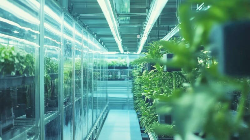 Advanced Hydroponic Greenhouse Interior Showcasing High-tech ...