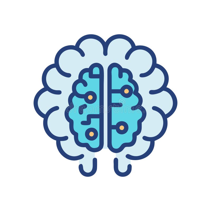 Advanced AI Brain Icon stock illustration. Illustration of automation ...