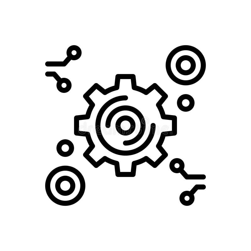 Black Line Icon for Advanced, Progressive and Cogwheel Stock Vector ...