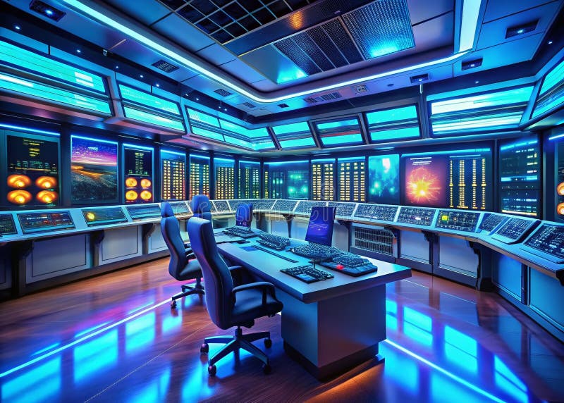 Advanced Industrial Control Room a Futuristic Operator Console with CuttingEdge Technology and ...