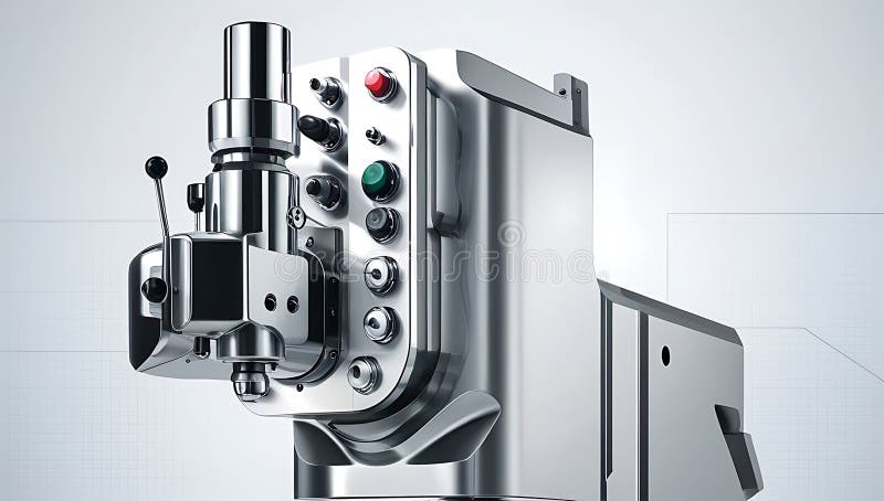 Advanced Industrial Machine Control Panel Close Up Stock Illustration ...