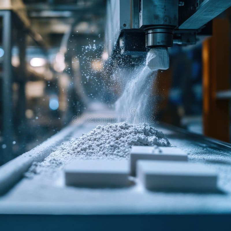 Advanced Industrial Machine Dispensing Fine Powder Material in Factory ...