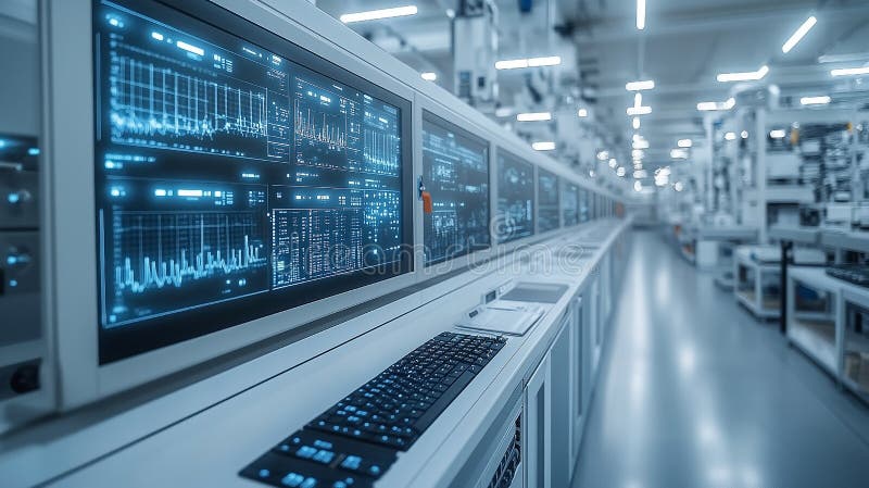 Industrial Robot Operating on Automated Production Line Stock ...