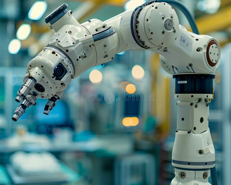 Advanced Industrial Robotic Arm in Automated Factory Production Line ... Advanced Industrial Robotic Arm in Automated Factory Production Line ...