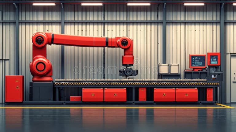 Advanced Industrial Robotic Arm in Modern Manufacturing Facility with ...