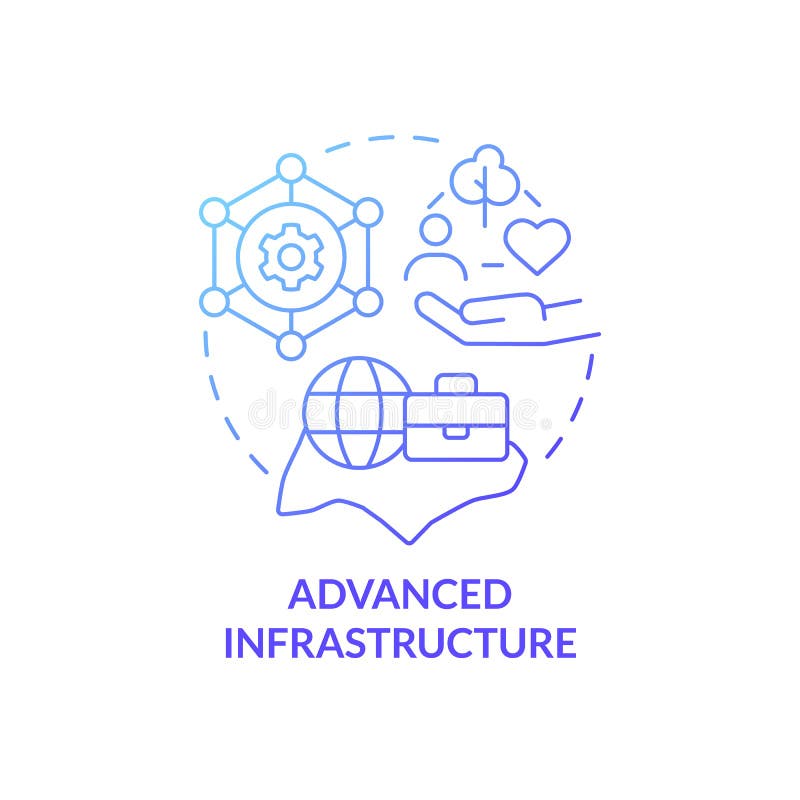 Advanced Infrastructure Blue Gradient Concept Icon Stock Vector ...