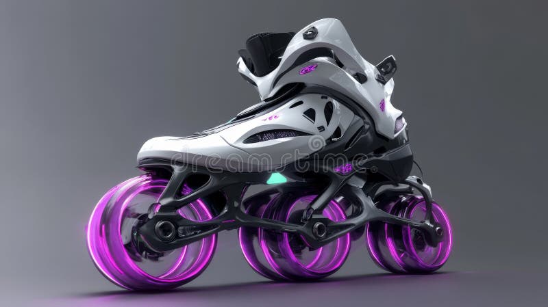 Advanced Inline Skates with Neon Purple Wheels in Studio Stock Photo ...