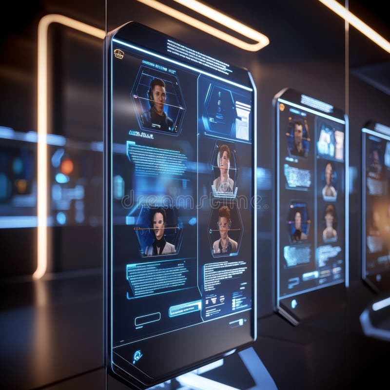 Displays Showcase Digital Profiles of Individuals in a High Tech ...