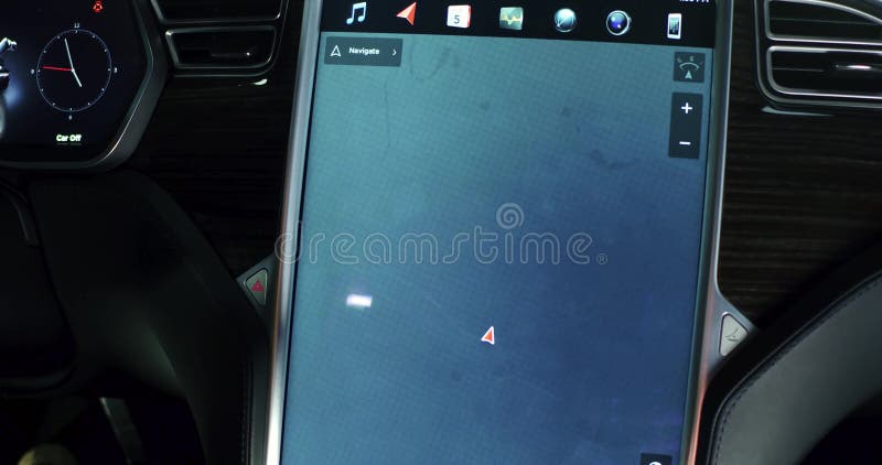 Advanced Interior of Tesla Car Model X Stock Footage - Video of ...