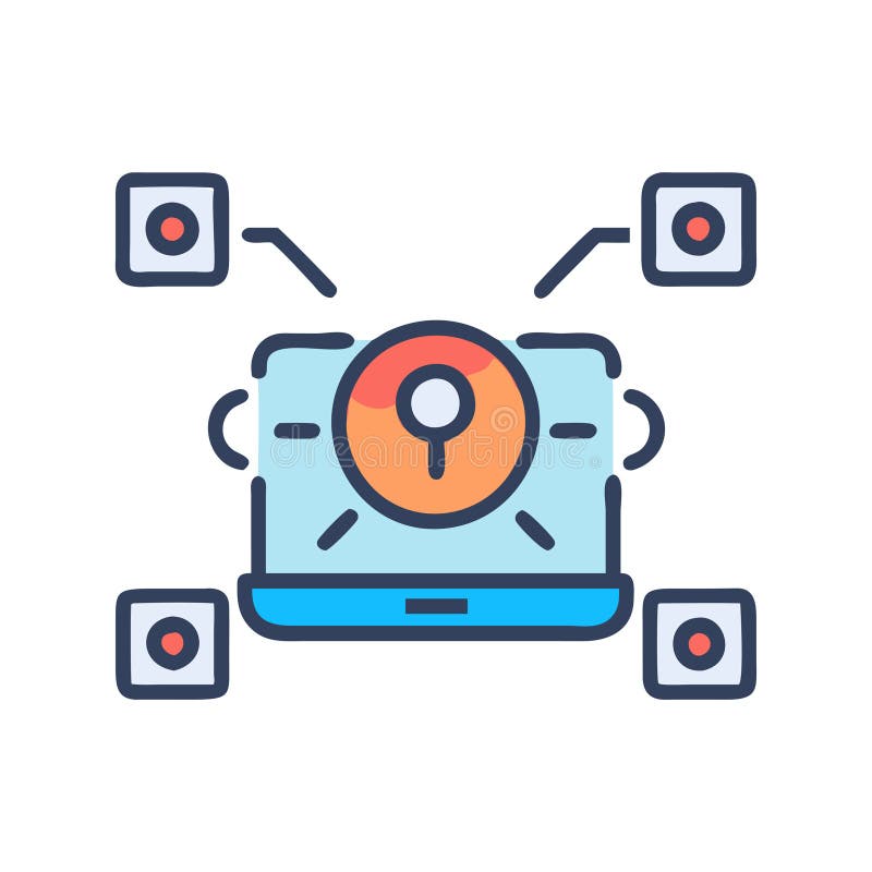 Advanced Intrusion Detection Icon for Safety Stock Illustration ...