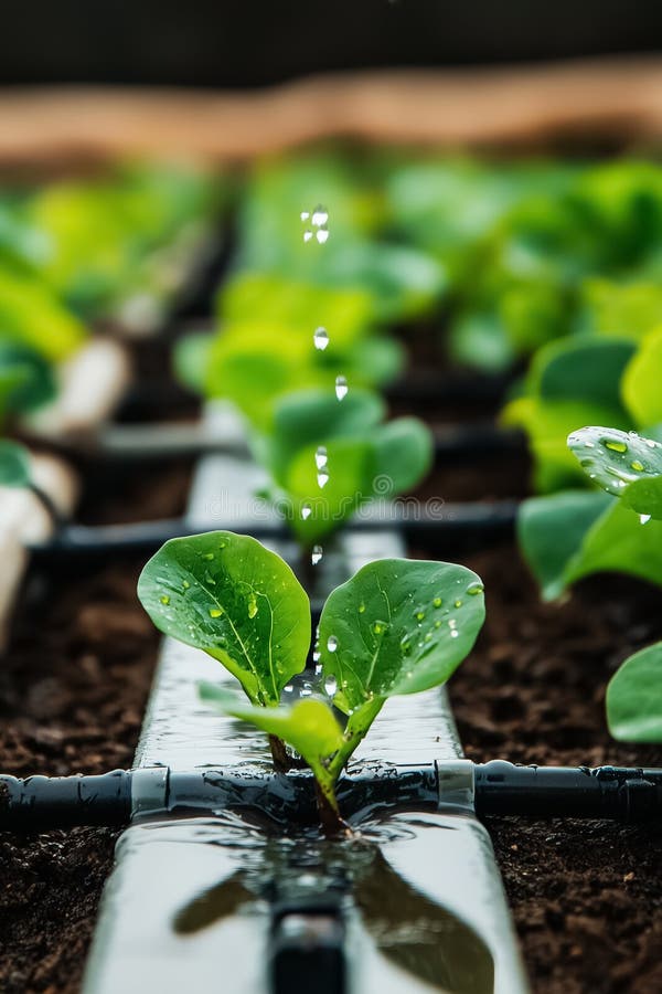 An Advanced Irrigation System Efficiently Waters Young Plants, Creating ...