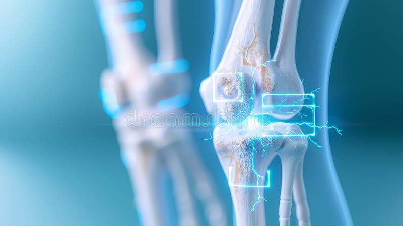 Advanced Knee Joint Technology and Diagnostics Stock Illustration ...