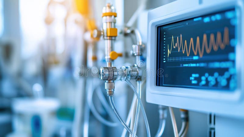 Advanced Lab Equipment Analyzing Data in Close-Up Stock Image - Image ...