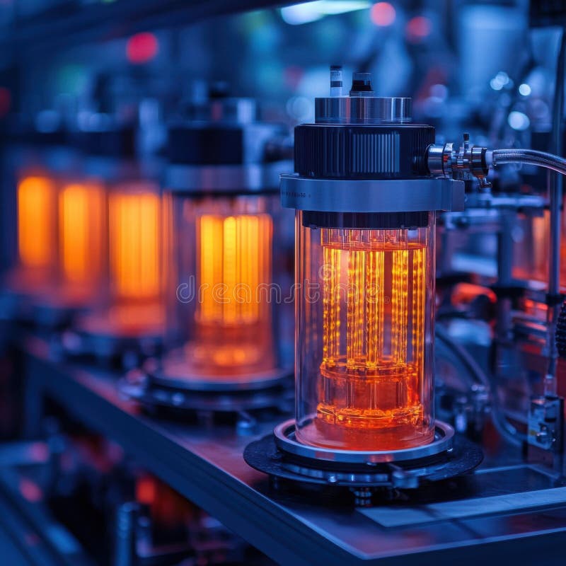 Advanced Lab Equipment Bright Orange Light Laboratory Setting Stock ...