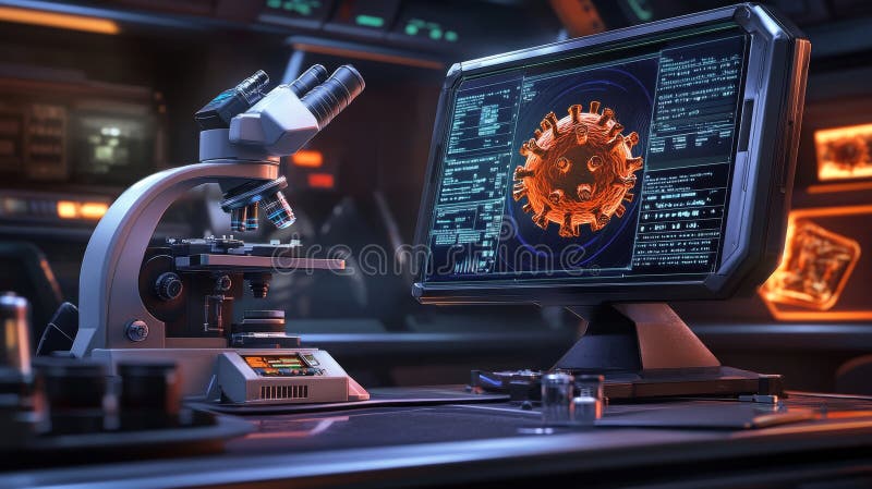 An Advanced Laboratory Containing a Microscope and a Computer Screen ...