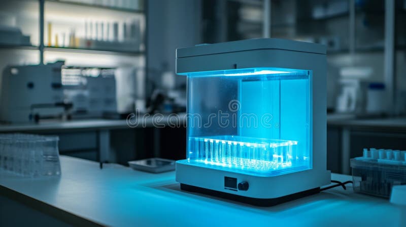 Advanced Laboratory Equipment with Blue Lighting Used for Scientific ...