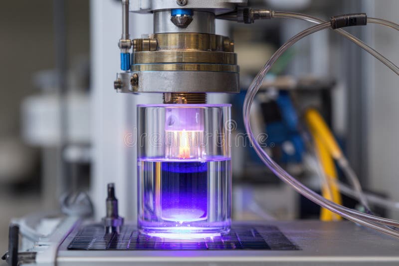 Advanced Laboratory Equipment with Blue Liquid and LED Illumination ...