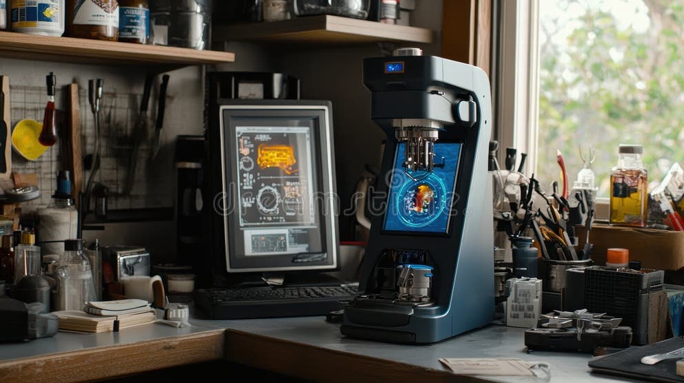 Advanced Laboratory Equipment with Digital Interface and Tools Stock ...