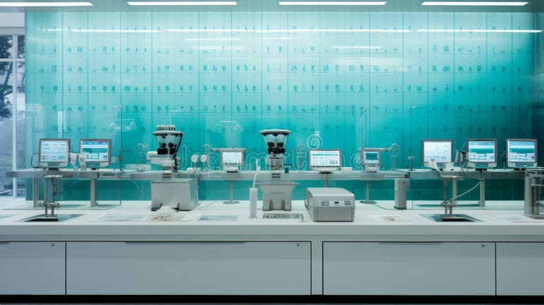 Advanced Laboratory Equipment Featuring Screens with Graphs and ...
